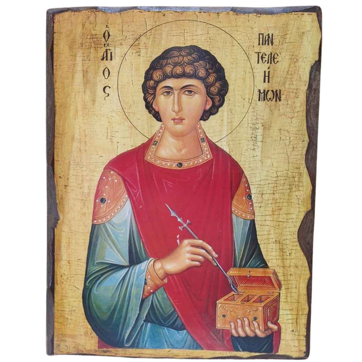 Εικόνα παλαιωμένη του Αγίου Παντελεήμων - Μοναστήρι